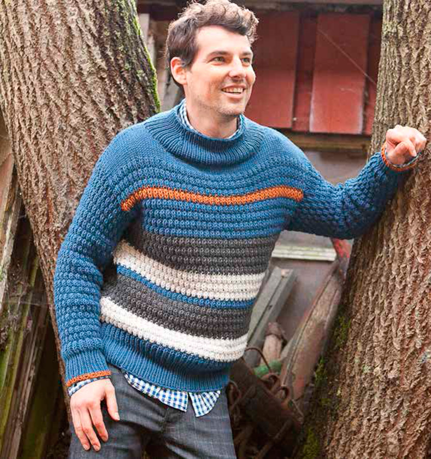 Lana Grossa HERRENPULLI IM HALBPATENT BINGO Melange (GOTS)